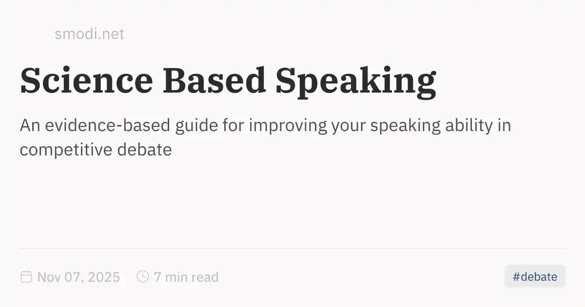 Science Based Speaking